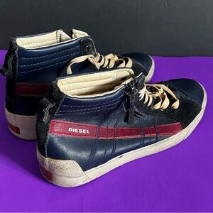 Diesel | Shoes | Diesel Dstring Plus Navy Blue Leather High Top Sneaker ...